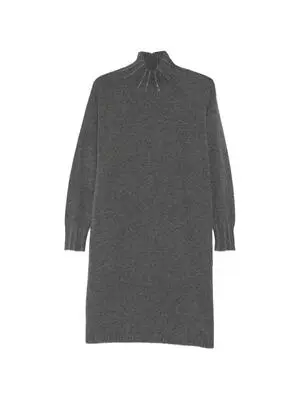 Fabiana Filippi Bead-embellished High-neck Dress - Grey