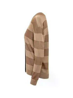 VIADESTE Striped Lamé Cardigan