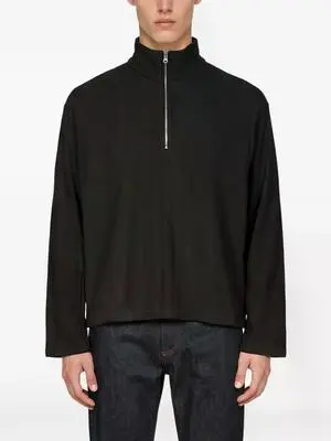 ANOTHER ASPECT Ribbed-knit Half-zip Sweater