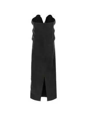 Magda Butrym Floral-detail Off-the-shoulder Dress - Black
