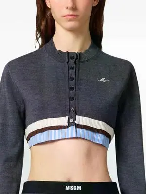 MSGM Cropped Layered Cardigan