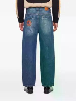 HOUSE OF ERRORS Embroidered Whiskered Straight-leg Jeans