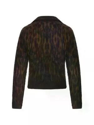 ROBERTO COLLINA Animal-print Alpaca Sweater