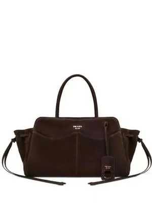 Prada Large Allusion Suede Shoulder Bag