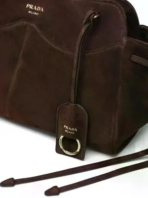 Prada Large Allusion Suede Shoulder Bag