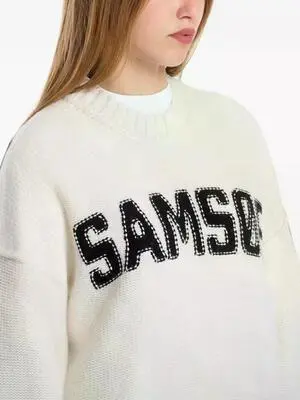 Samsøe Samsøe Sakeiku Logo-appliqué Knitted Sweater