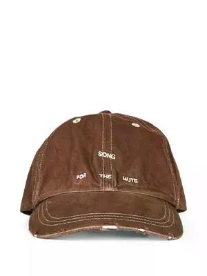 SONG FOR THE MUTE Distressed Logo-embroidered Baseball Cap