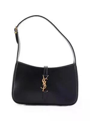 Saint Laurent Le 5 A 7 Leather Small Hobo Bag - Black