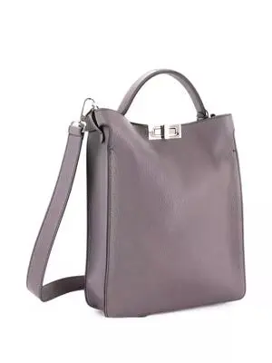 Fendi Peekaboo X-lite Bag Leather Medium Shoulder Bag - Grey