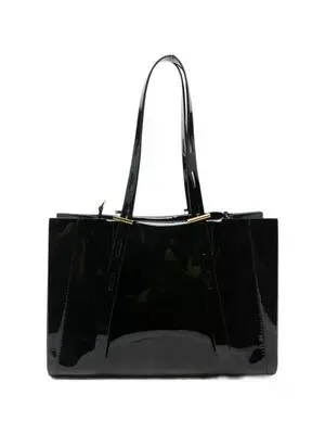 MINOBOSSI Paulina Patent-leather Tote Bag - Black