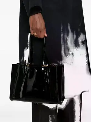 MINOBOSSI Paulina Patent-leather Tote Bag - Black