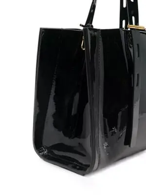 MINOBOSSI Paulina Patent-leather Tote Bag - Black
