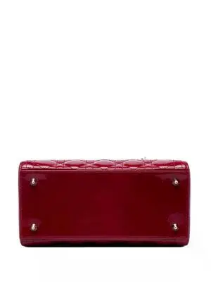 Dior 2019 Medium Patent Cannage Lady Satchel - Red