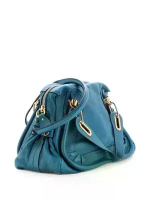 Chloé Paraty Top Handle Bag Leather Medium Satchel - Blue