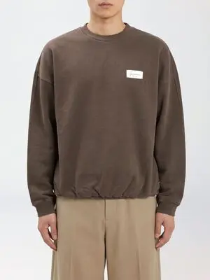 Jacquemus Contrast Logo Patch Cotton Crewneck Sweatshirt - Brown