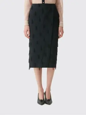 Fabiana Filippi Midi Wrap Skirt In Silk Blend With Embroidery And Tassels - Blue