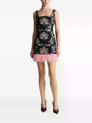 Cara Cara Elena Feather-trim Mini Dress