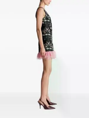 Cara Cara Elena Feather-trim Mini Dress