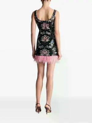 Cara Cara Elena Feather-trim Mini Dress