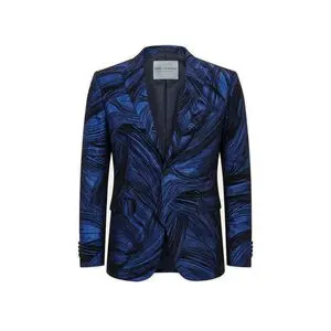 RON TOMSON Cascading Peak Lapel Tuxedo Jacket Navy - Blue