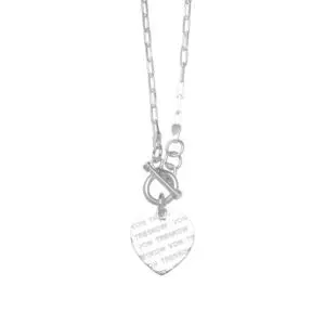 VON TRESKOW Name Chain Necklace With Sixpence Coin - Silver