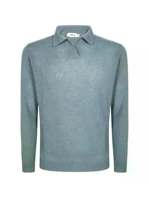 Altea Knitted Long-sleeve Polo Shirt - Blue