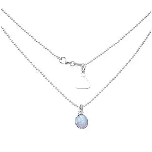 VON TRESKOW Oval Czelline Opal Box Chain Necklace - Silver