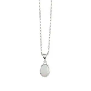 VON TRESKOW Oval Czelline Opal Box Chain Necklace - Silver