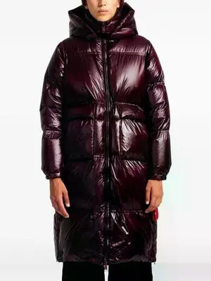 AFTER/LABEL Quilted Hooded Puffer Coat - Red
