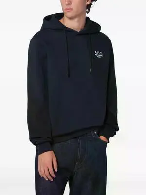 A.p.c. Rue Madame Logo-print Hoodie - Blue