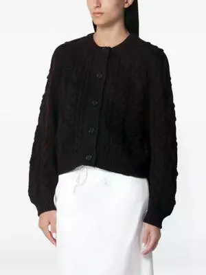 LISA YANG Winroe Cable-knit Wool Cardigan - Black