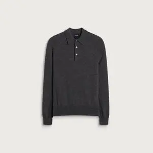 DRAKE'S Long Sleeve Merino Wool Knitted Polo
