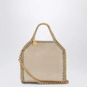 Stella McCartney Pyrite Micro Falabella Tote Bag With Metallic Finish - Metal