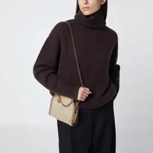 Stella McCartney Pyrite Micro Falabella Tote Bag With Metallic Finish - Metal