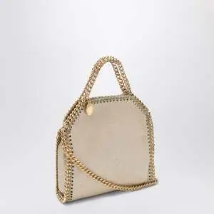 Stella McCartney Pyrite Micro Falabella Tote Bag With Metallic Finish - Metal