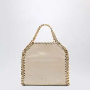 Stella McCartney Pyrite Micro Falabella Tote Bag With Metallic Finish - Metal