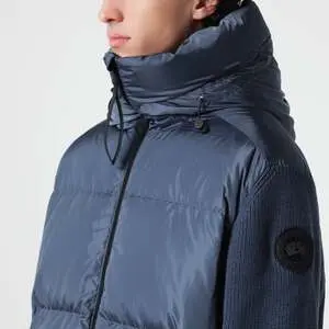 Canada Goose Grey- Down Jacket With Wool Sleeves