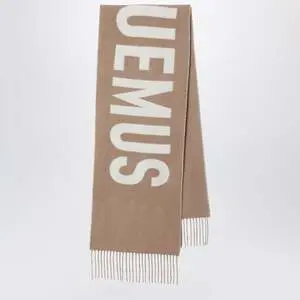 Jacquemus Taupe Wool Scarf With Logo