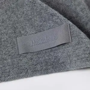 Jacquemus Dark Gros Grain Scarf In Alpaca Blend