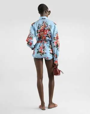 Dolce & Gabbana Flower Bouquet-print Cotton Shirt Shirts And Tops - Multicolor