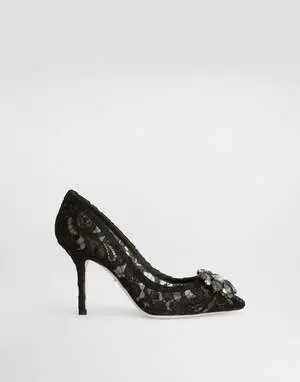 Dolce & Gabbana Lace Rainbow Pumps With Brooch Detailing - Pumps And Slingback Lace 36.5 Black