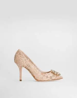 Dolce & Gabbana Lace Rainbow Pumps With Brooch Detailing Pumps And Slingback Lace - Pink