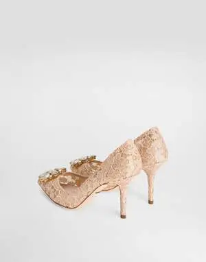 Dolce & Gabbana Lace Rainbow Pumps With Brooch Detailing Pumps And Slingback Lace - Pink