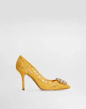 Dolce & Gabbana Lace Rainbow Pumps With Brooch Detailing - Pumps And Slingback Lace 36.5 Yellow