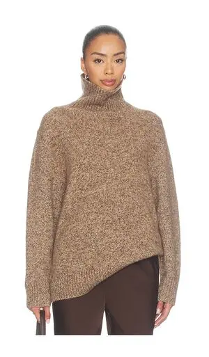 Soft Goat Marled Relaxed Fit Turtleneck In . Also - Brown