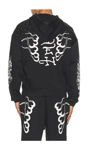 Ed Hardy Mary Dragon Studded Boxy Zip Hoodie