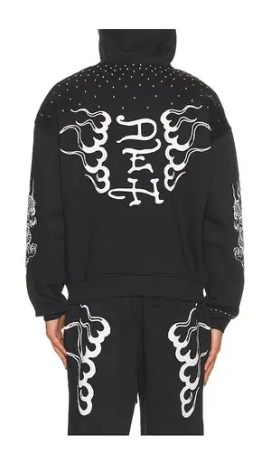 Ed Hardy Mary Dragon Studded Boxy Zip Hoodie