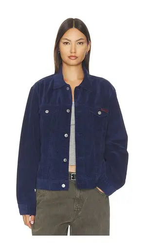 Calvin Klein Washed Corduroy Trucker Jacket - Blue