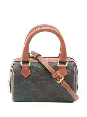 Celine 2000-2026 Small Triomphe Xl Coated Canvas Satchel - Brown