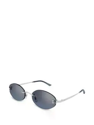 Cartier Rimless Oval-frame Sunglasses - Silver
